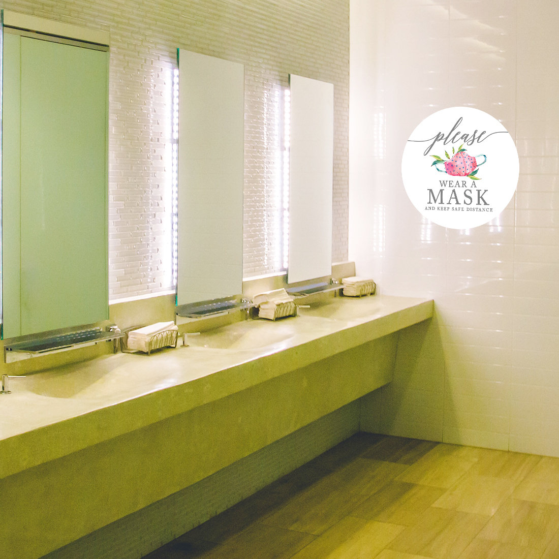 Koyal Wholesale Please Wear a Mask and Keep Safe Distance Wall Decal ...