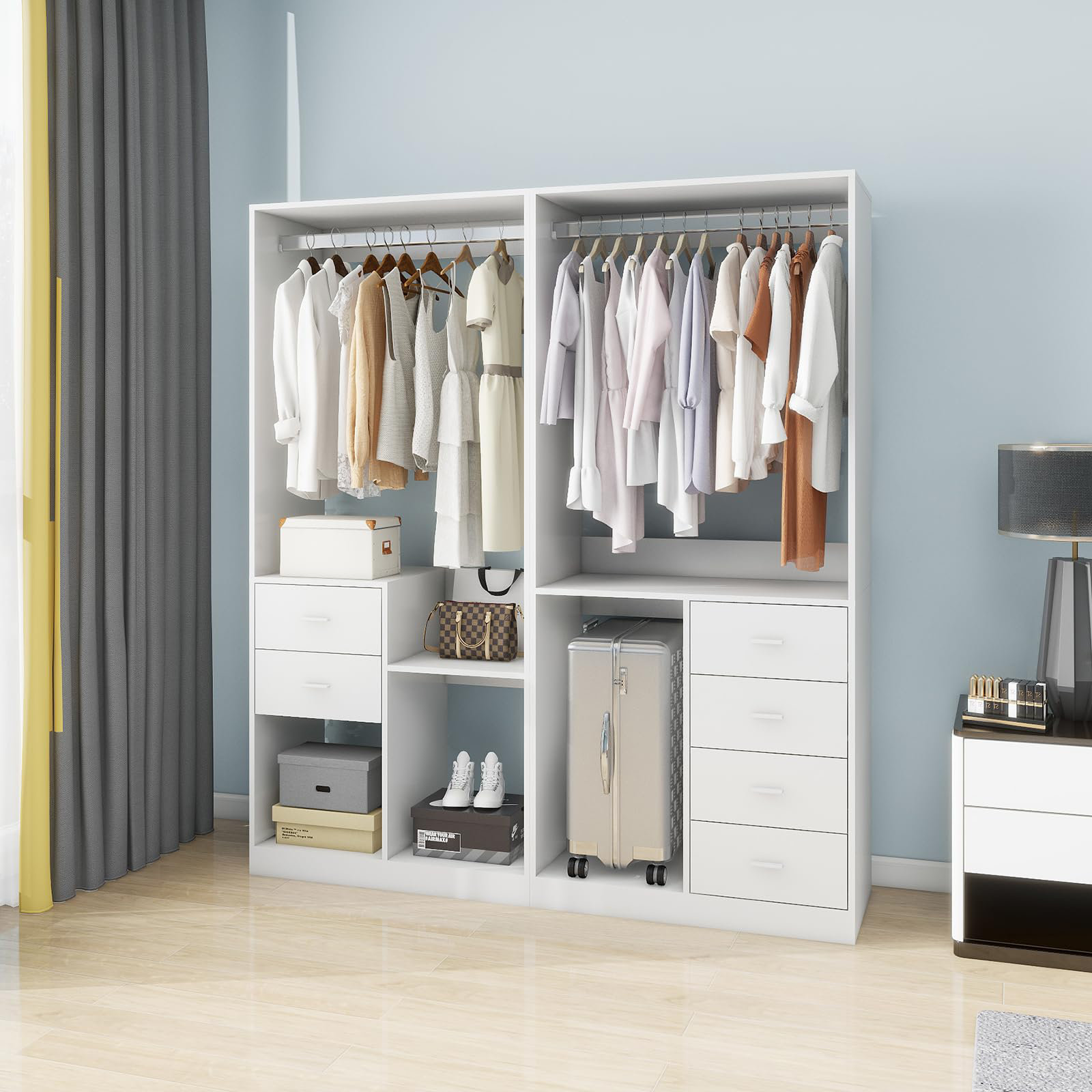 Latitude Run® Freestanding Closet System: Wooden Closet Organizers and ...