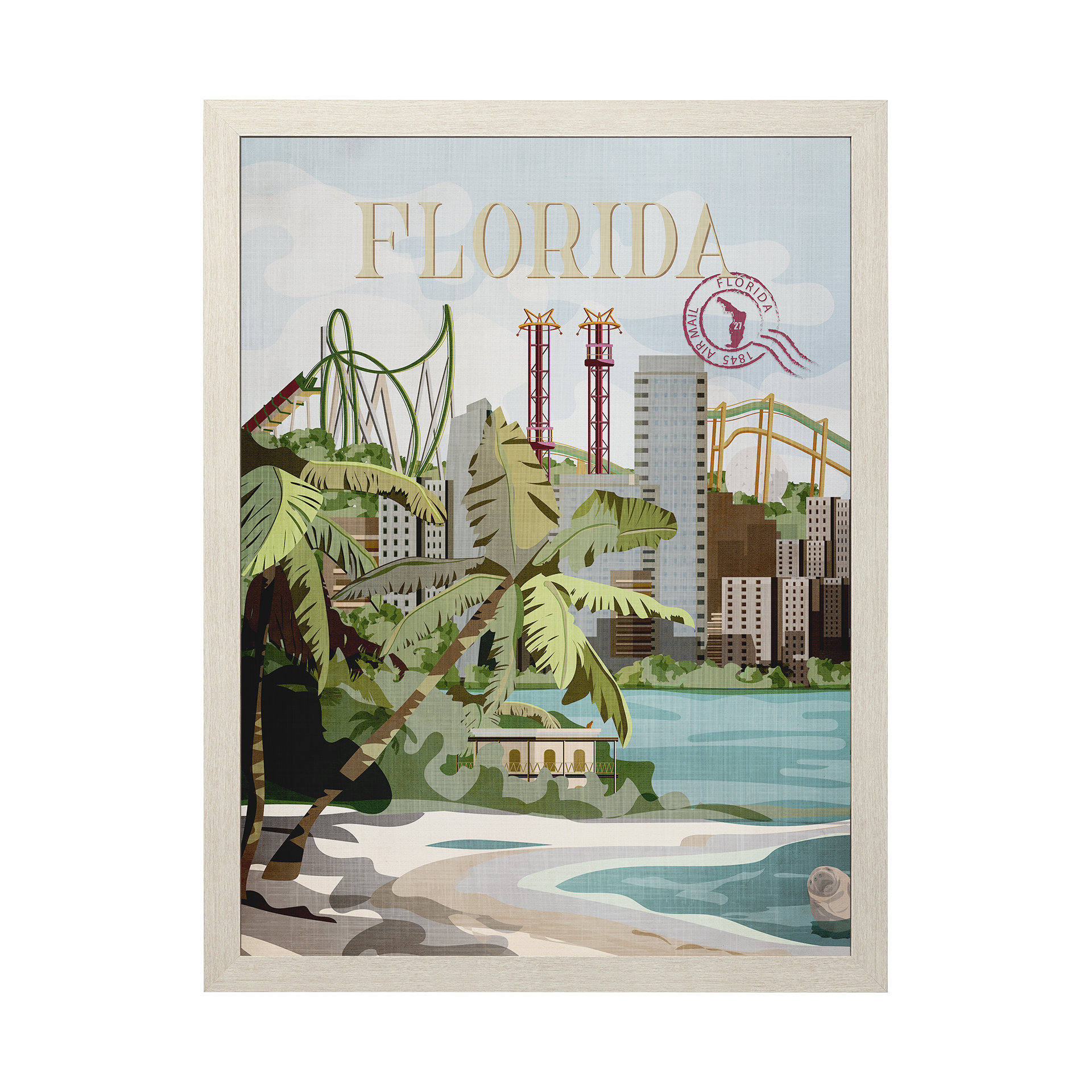 Trinx Florida Go Hand Embellished Framed Art Print | Wayfair