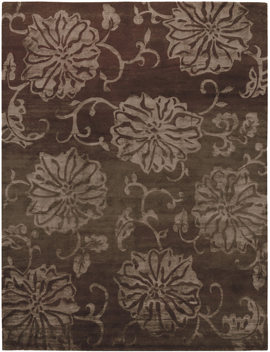Odegard Carpets Blossom Iii Hand-Knotted Area Rug in Pumpernickel ...