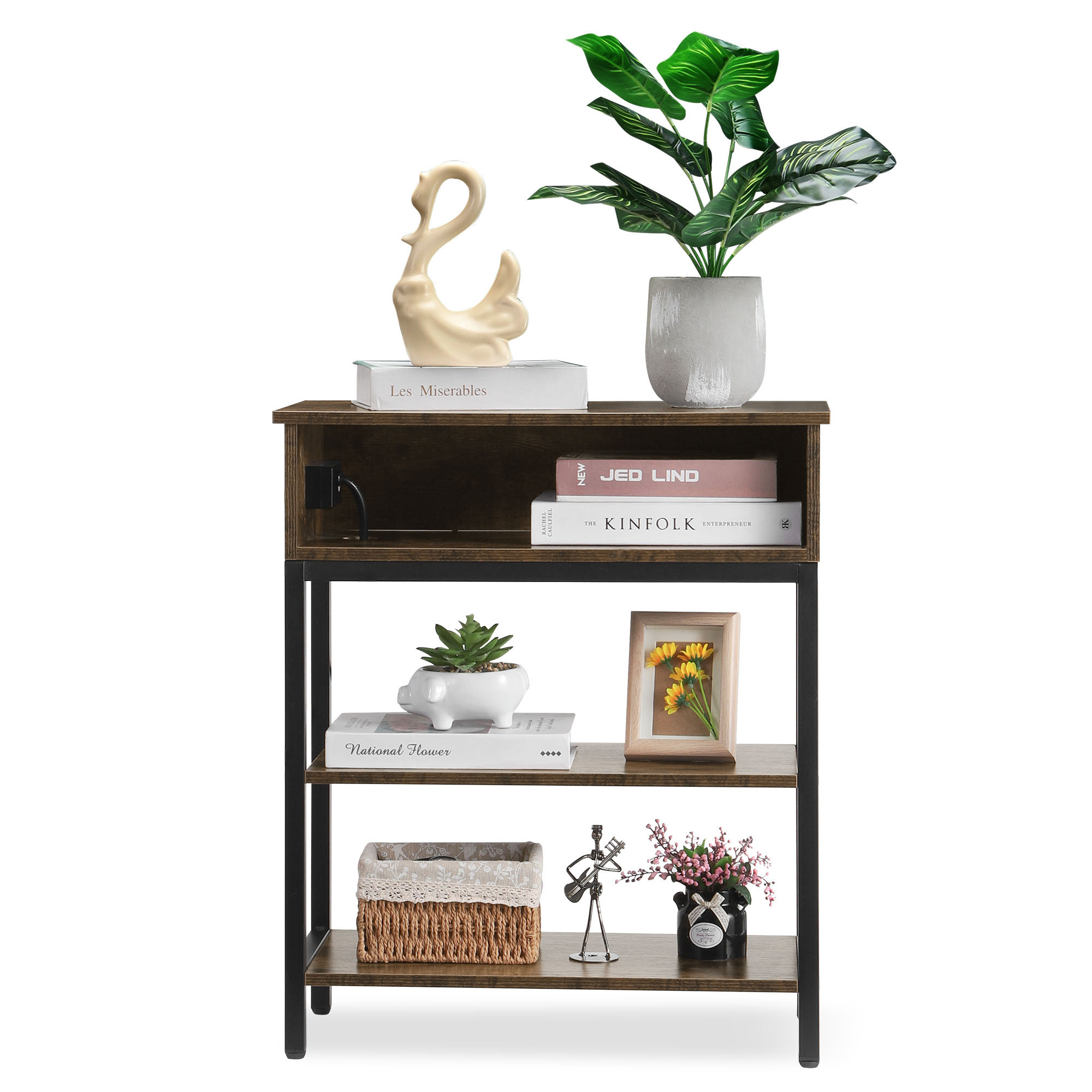 17 Stories End Table and Built-In Outlets | Wayfair