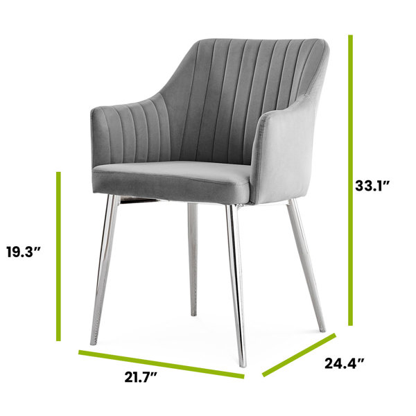 The Twillery Co.® Wethersfield Luxury Velvet Upholstered Dining Chairs ...