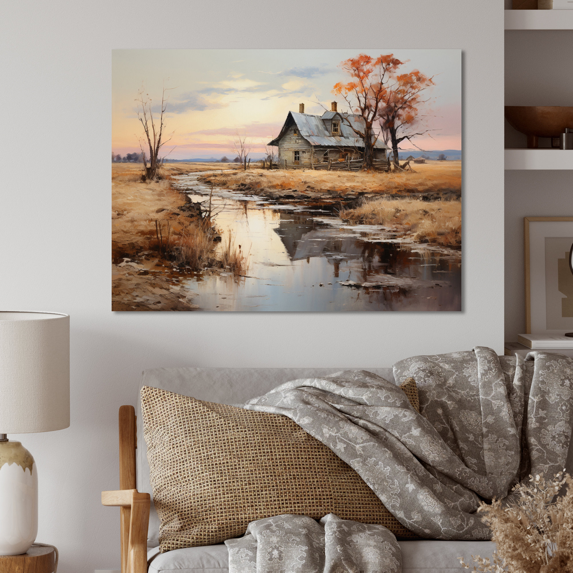 Rosalind Wheeler Farmhouse River Reverie II - Unframed Print on Metal ...