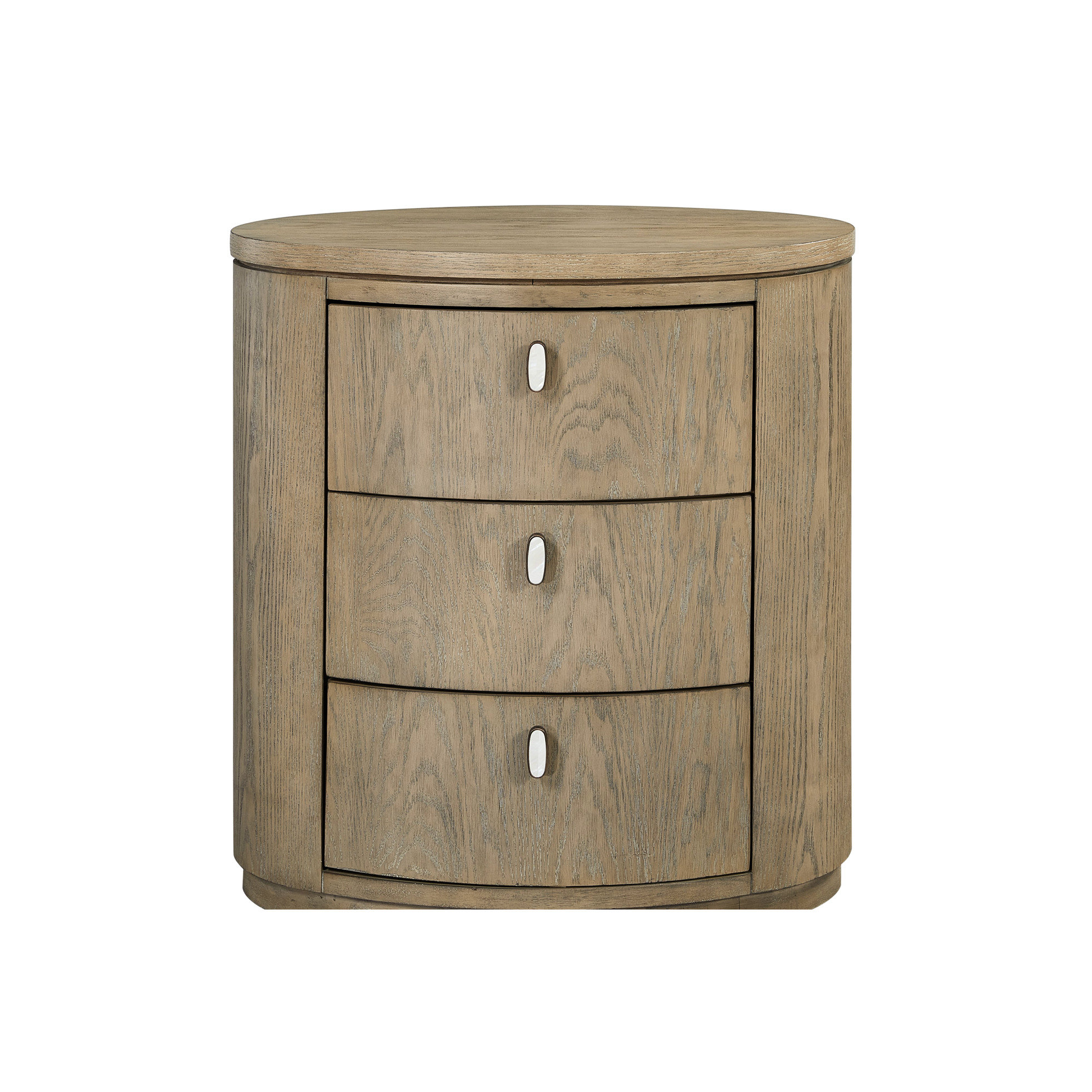 Corrigan Studio® Toffee - Colored Oval Nightstand With Soft Close ...