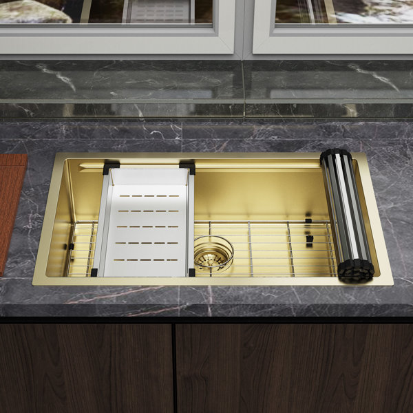 HIGOLD 30" L Workstation Undermount 16G Stainless Steel Kitchen Sink ...