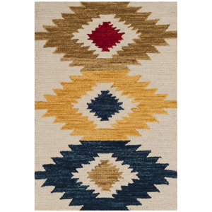 Union Rustic Deyoung Hand Tufted Wool Geometric Rug & Reviews | Wayfair