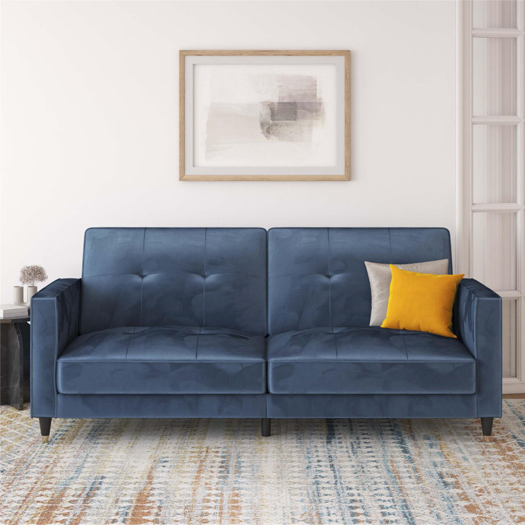 Etta Avenue™ Novelle 81" Velvet Square Arm Convertible Sofa & Reviews ...