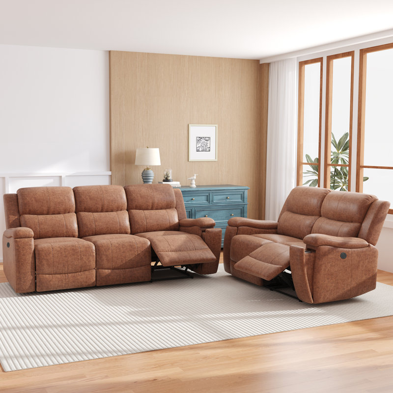 Red Barrel Studio® Dontevion 2 - Piece Faux Leather Reclining Living ...