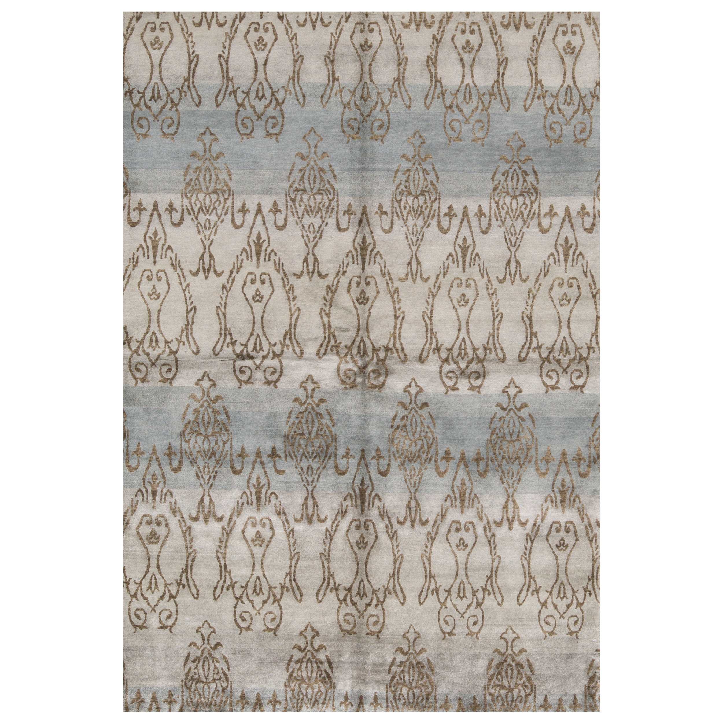 Bokara Rug Co., Inc. Hand-Knotted High-Quality Light Blue and Brown ...