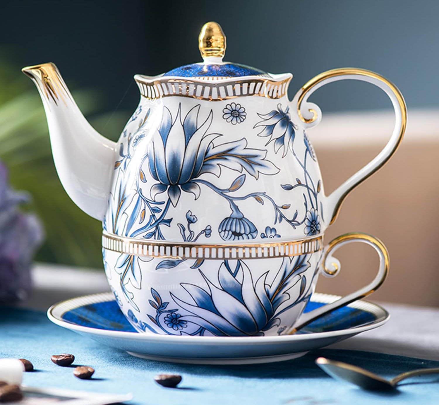 Bloomsbury Market Tea For One Teapot And Cup Set, Vintage Floral ...