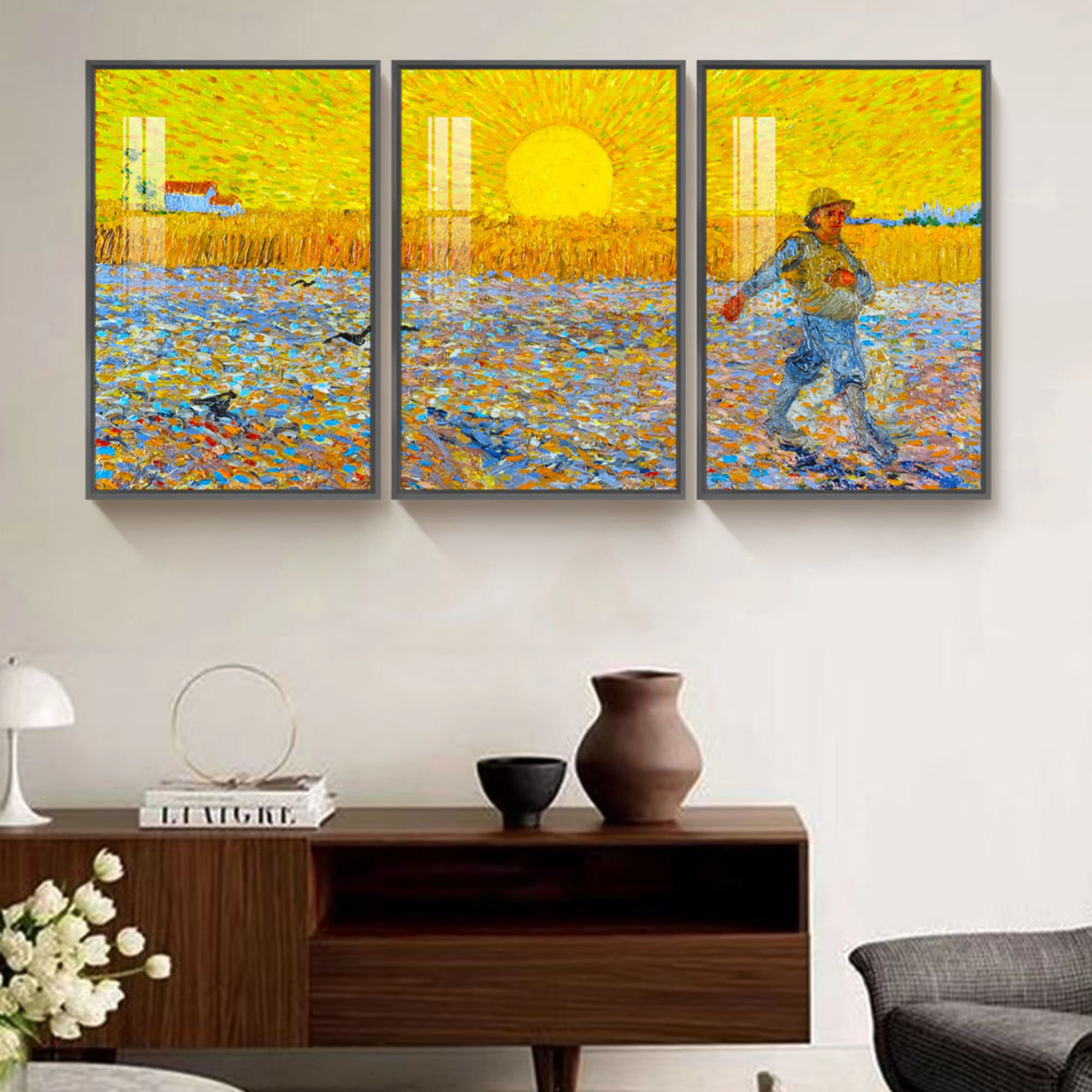Red Barrel Studio® " The Sower (After Millet) 1888 " by Vincent Van Gogh 3 - Pieces Painting ...