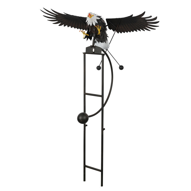 Alpine 56"H Metal Rocking Eagle Patriotic Stake for Garden, Patio ...
