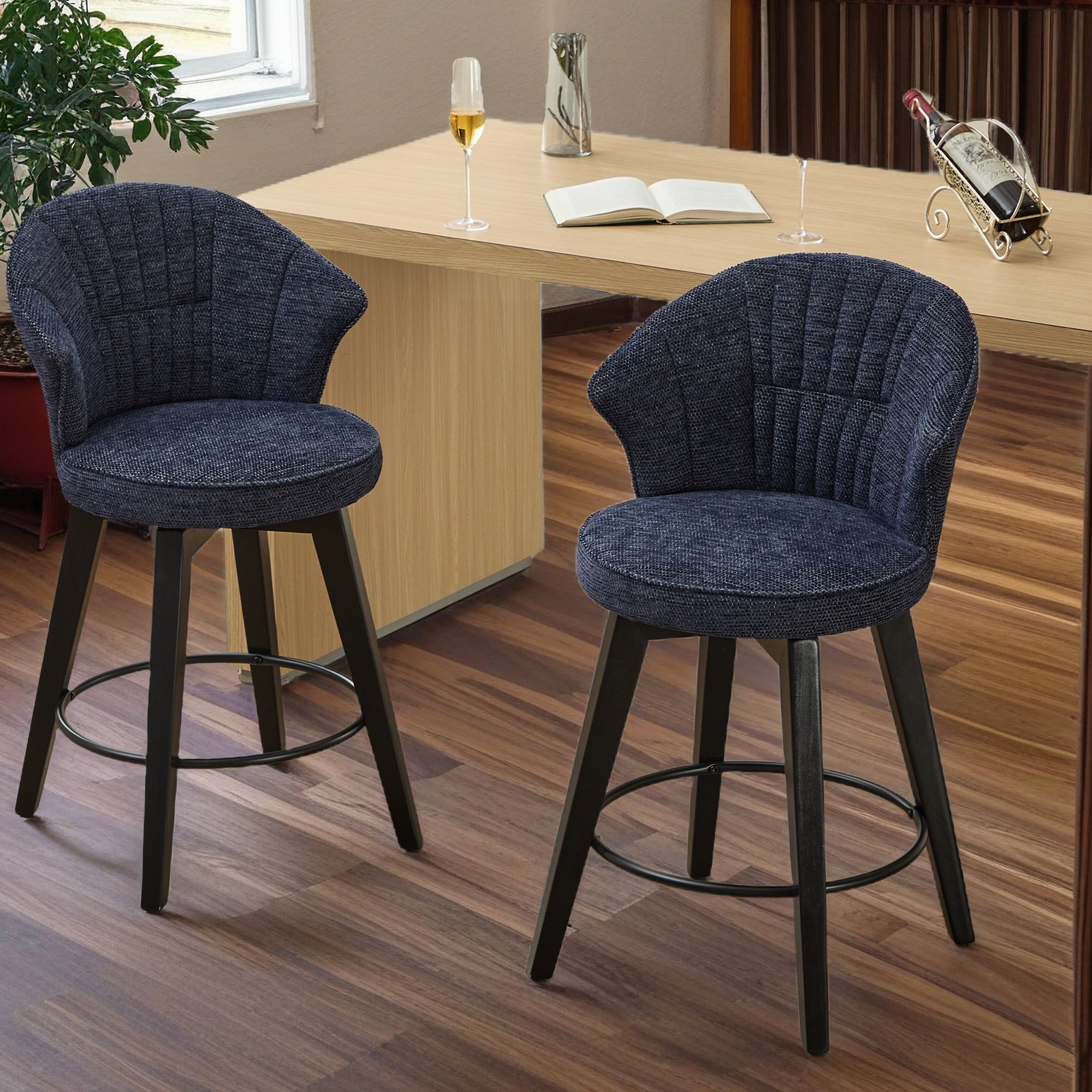 Corrigan Studio Set Of 2 Counter Height Swivel Bar Stools - Wayfair Canada
