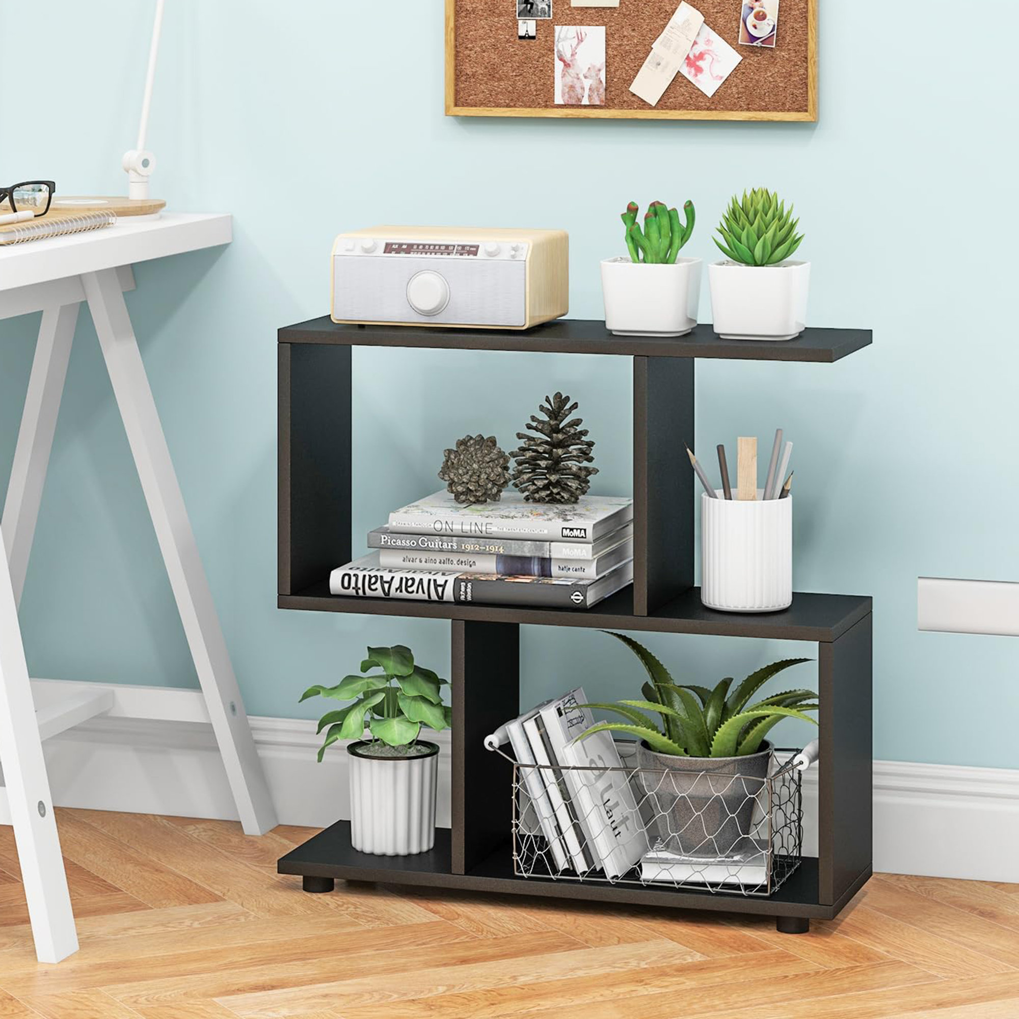 Ebern Designs 2 Tier Geometric Bookshelf - Wayfair Canada