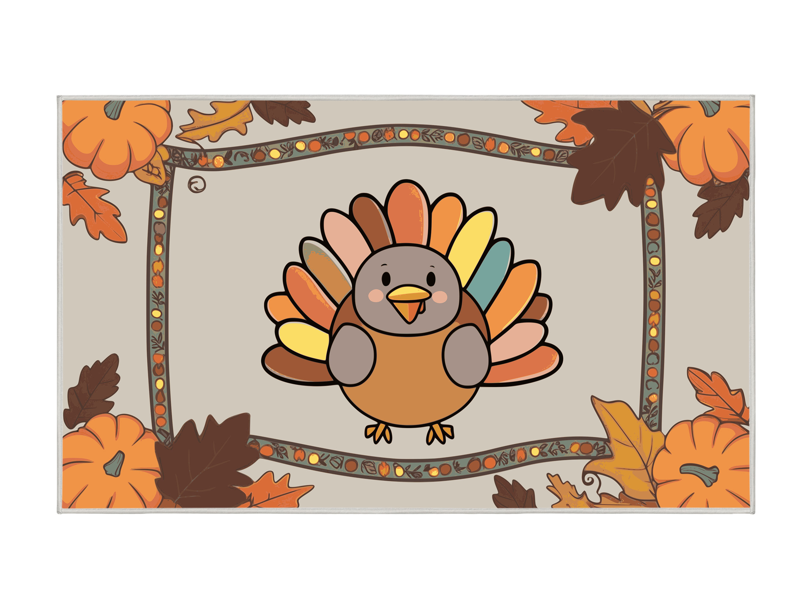 The Holiday Aisle® Thanksgiving Fall Season Holiday Rug | Wayfair