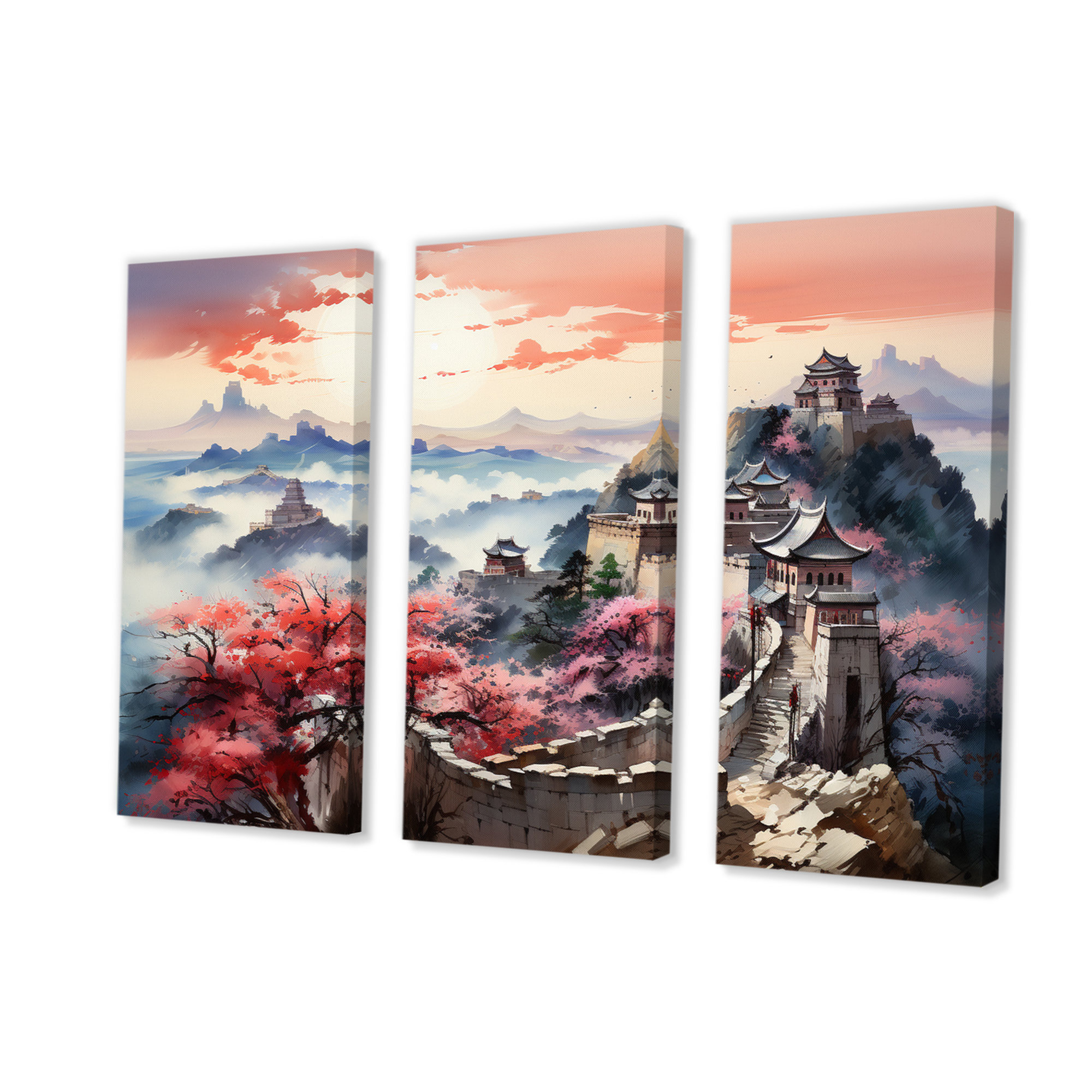 Millwood Pines Asian Scenery I - Chinese Canvas Art Print Set - Wayfair ...