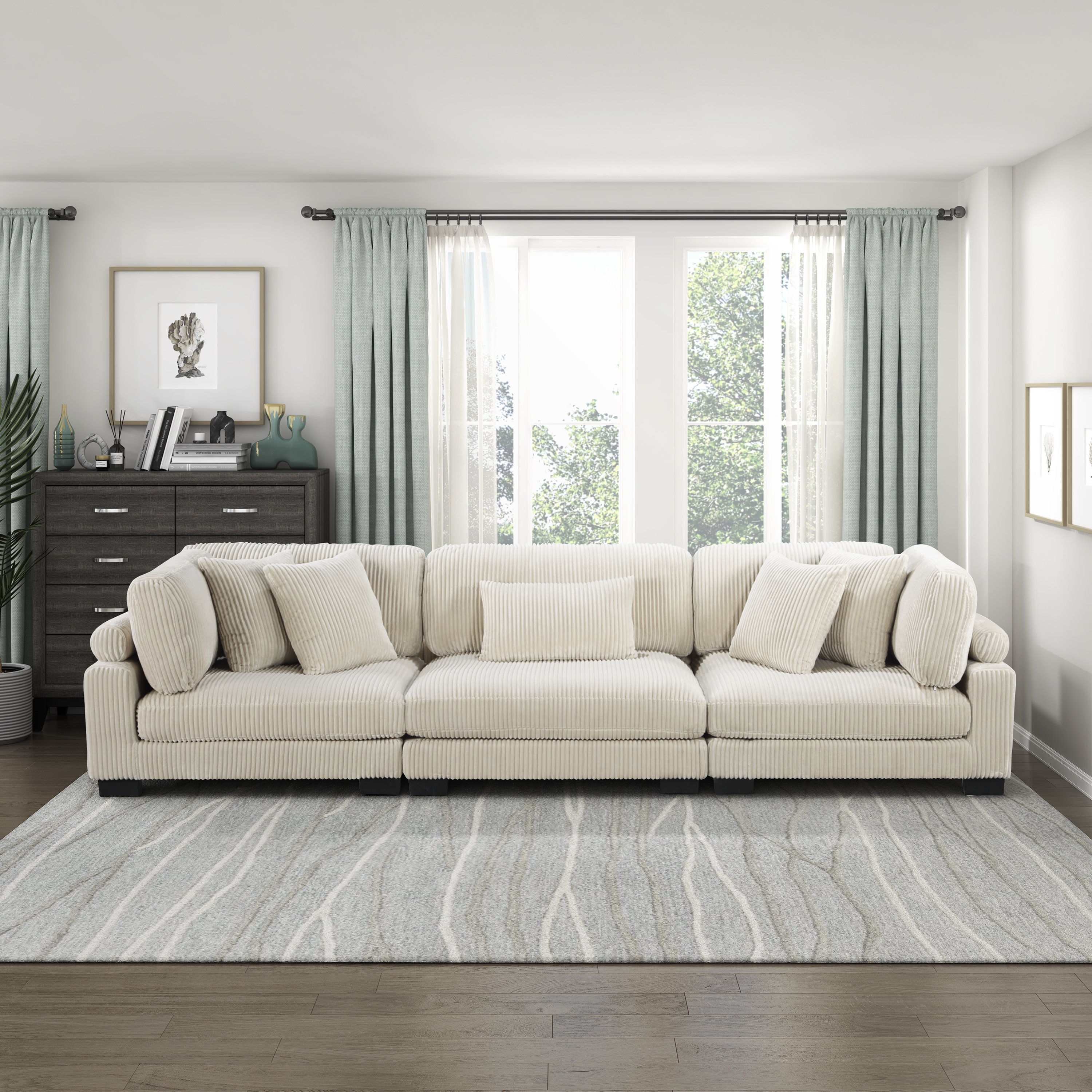 Latitude Run® Brinsley 135"W Modern Track Arm Modular Sofa & Reviews ...