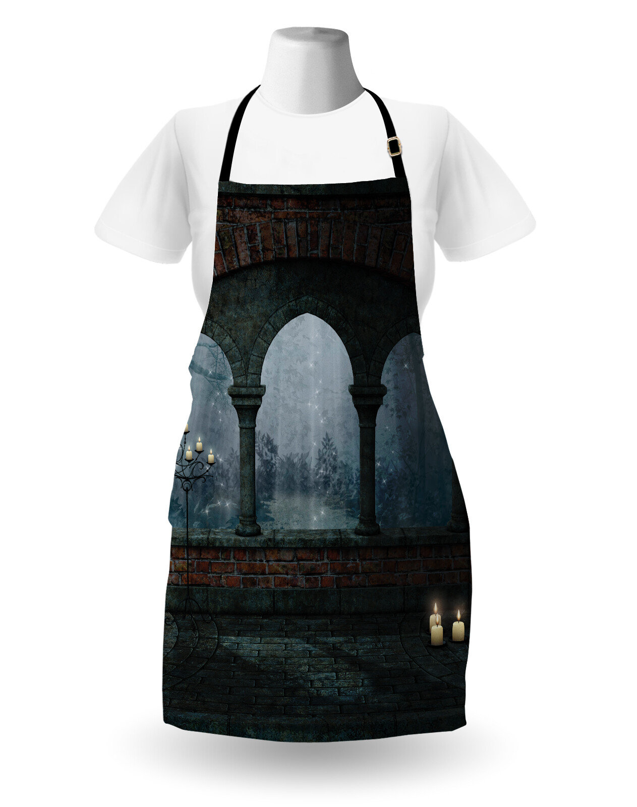 East Urban Home Gothic Apron Unisex, Medieval Castle at Night, Adult ...
