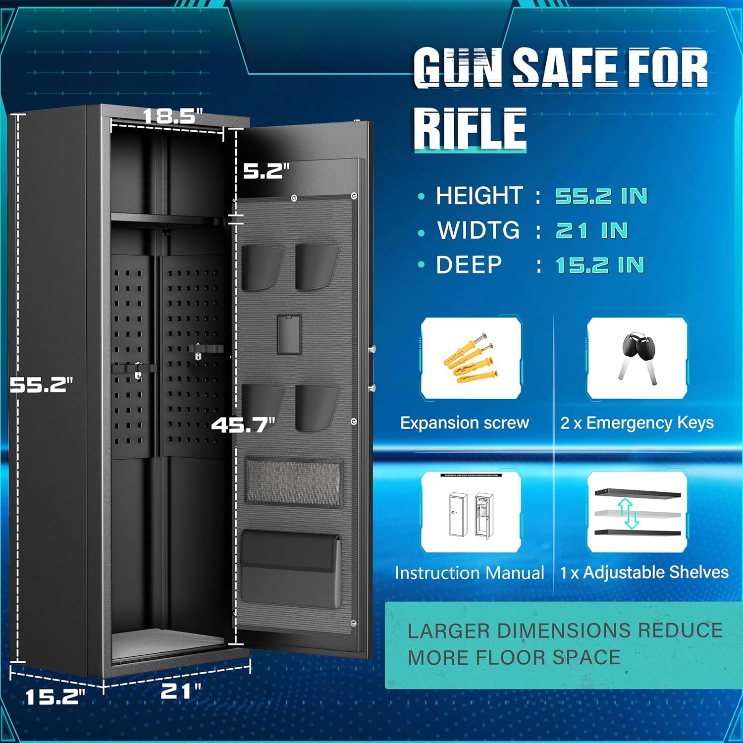 SUNCROWN 10-14 Rifle Gun Safe, Gun Safes for Home Rifle and Pistols ...