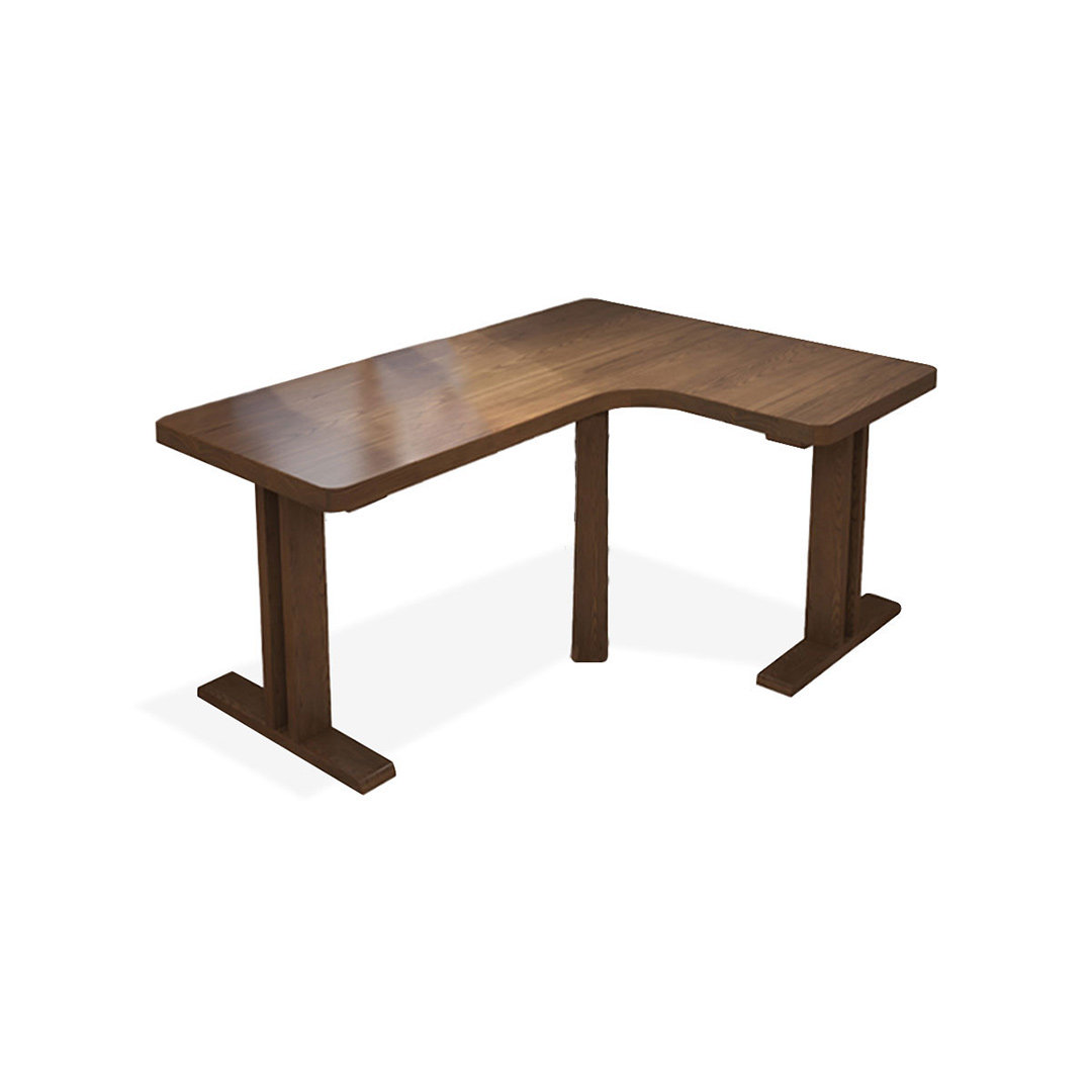Furnire Lewi Light walnut L-Shaped Solid Wood desks - Wayfair Canada