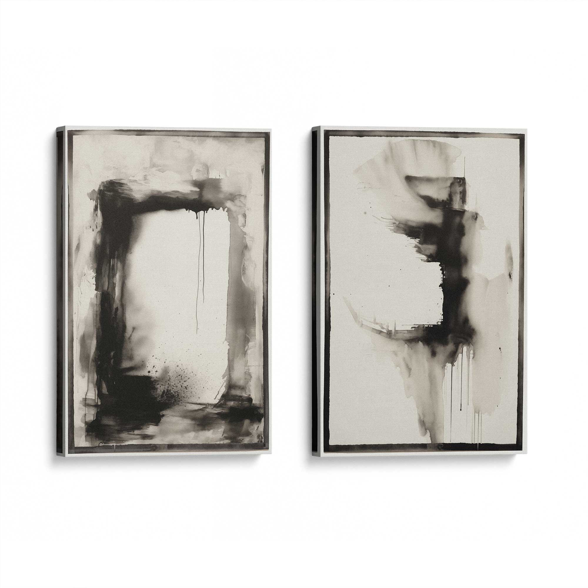 Wrought Studio™ Obsidian Bounds Set of 2 Wrapped Canvas, | Wayfair