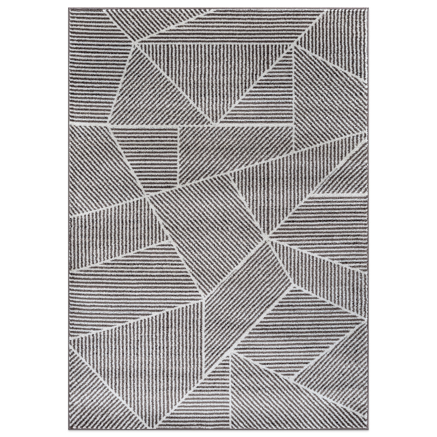 Wrought Studio™ Rambo Contemporary Geometric Stripe Area Rug Brown ...