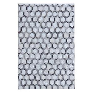 Corrigan Studio® Stouffer Geometric Handmade Silver Metallic Foil Area ...