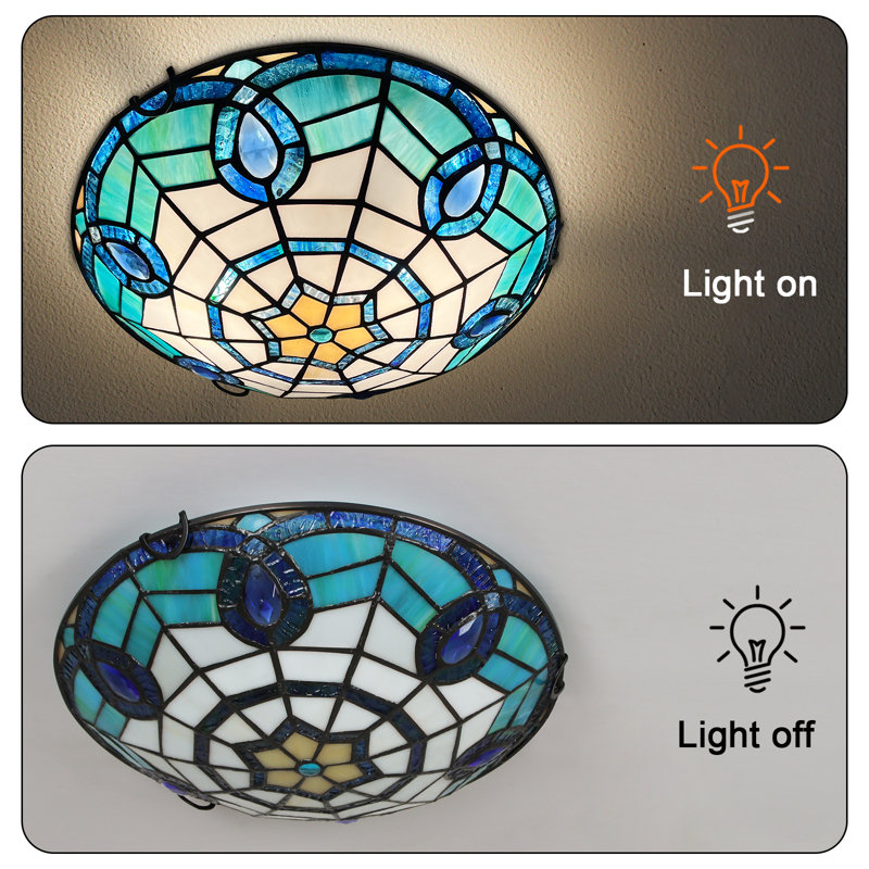 Fleur De Lis Living Seychella Tiffany flush mount ceiling light | Wayfair