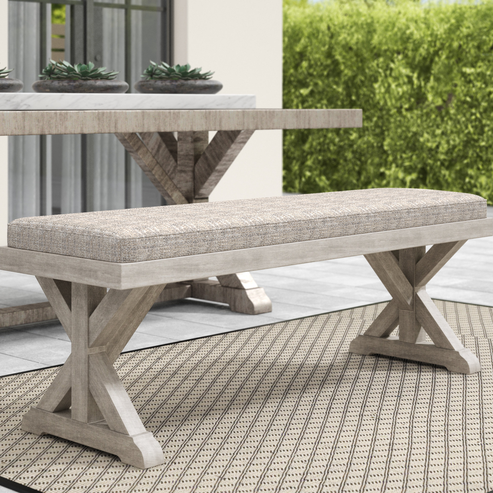 Beachcrest Home Danny Metal Outdoor Bench & Reviews | Wayfair