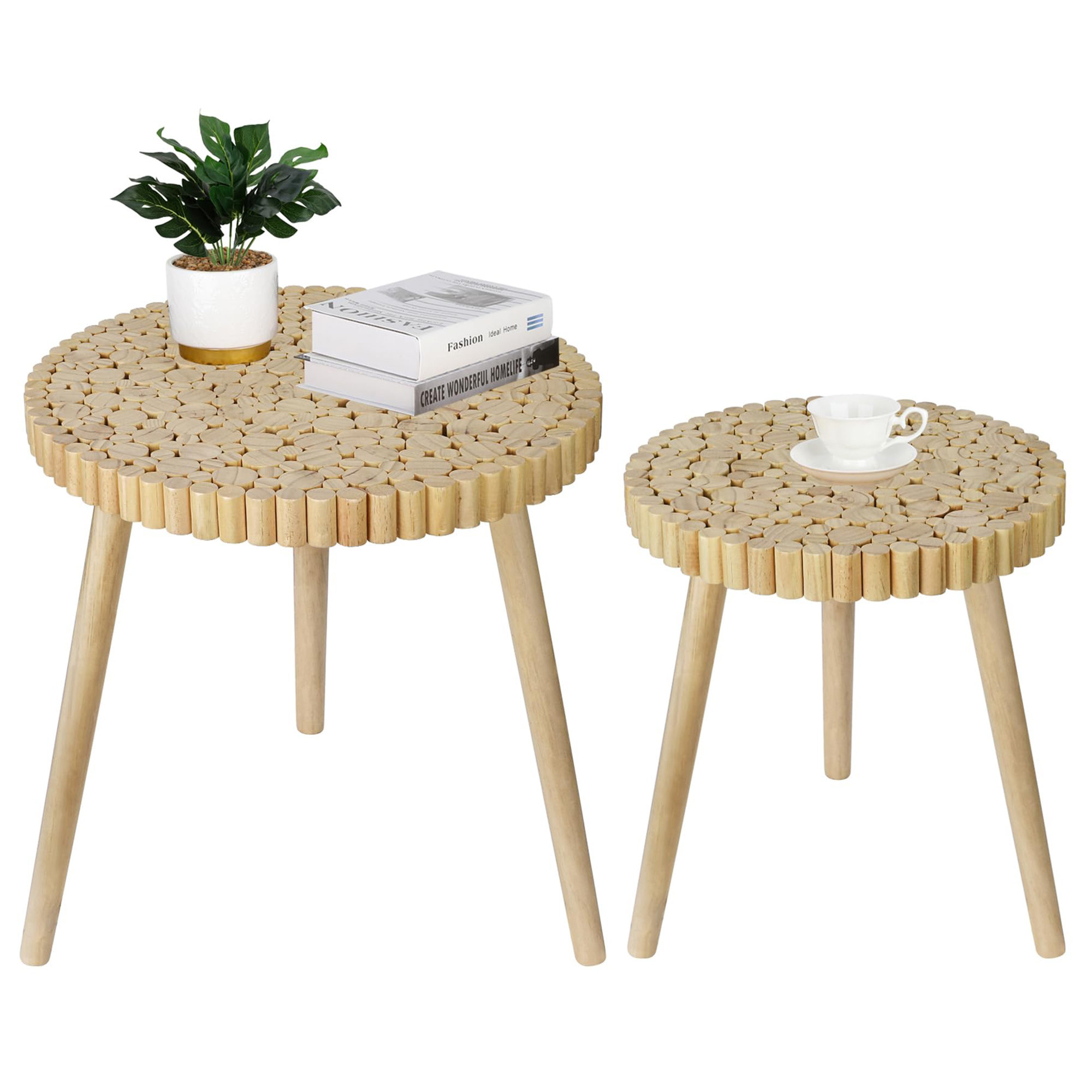 August Grove® Country-Style Round Nesting Coffee Tables (Set of 2 ...