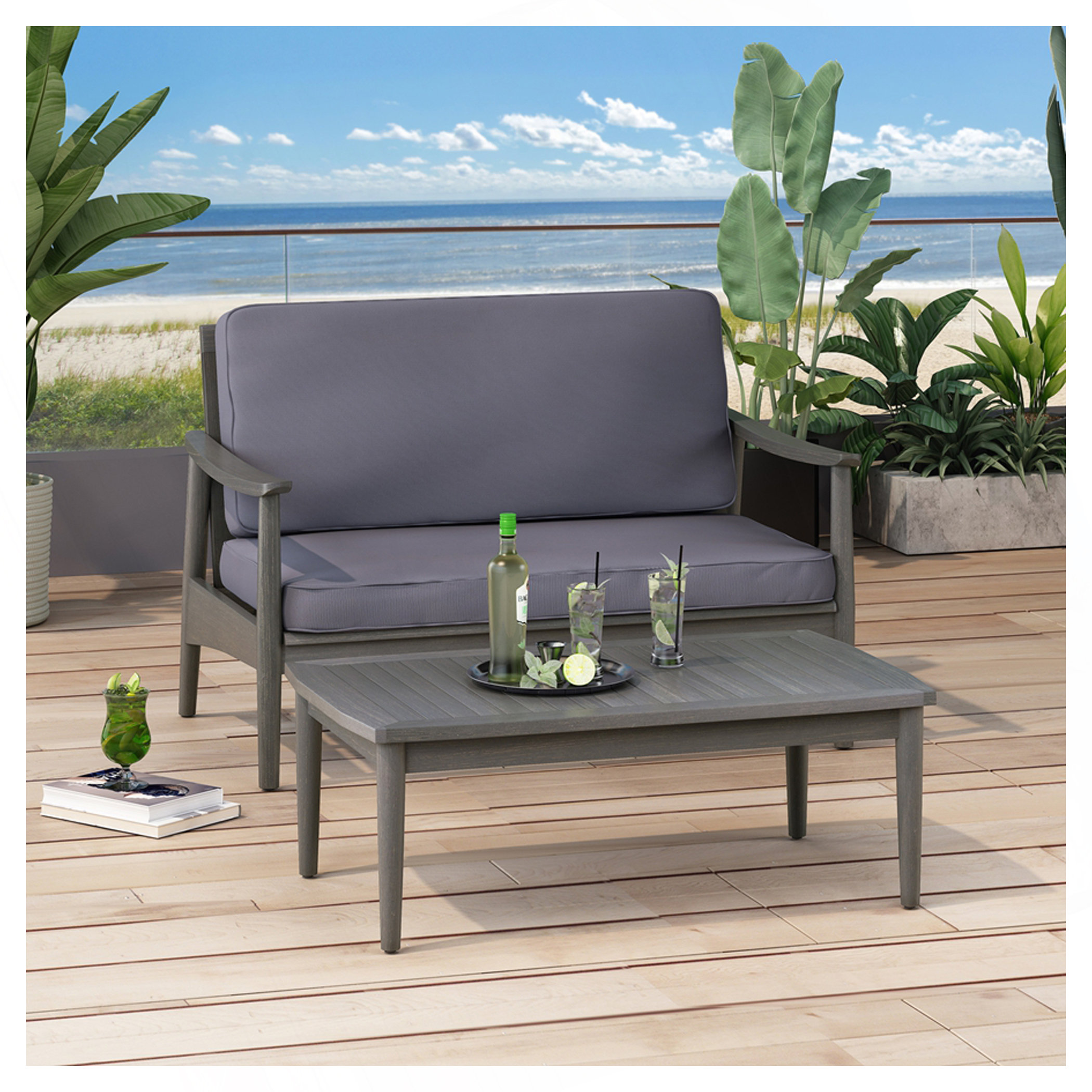 Latitude Run® WILLOWBROOK LOVESEAT + COFFEE TABLE | Wayfair