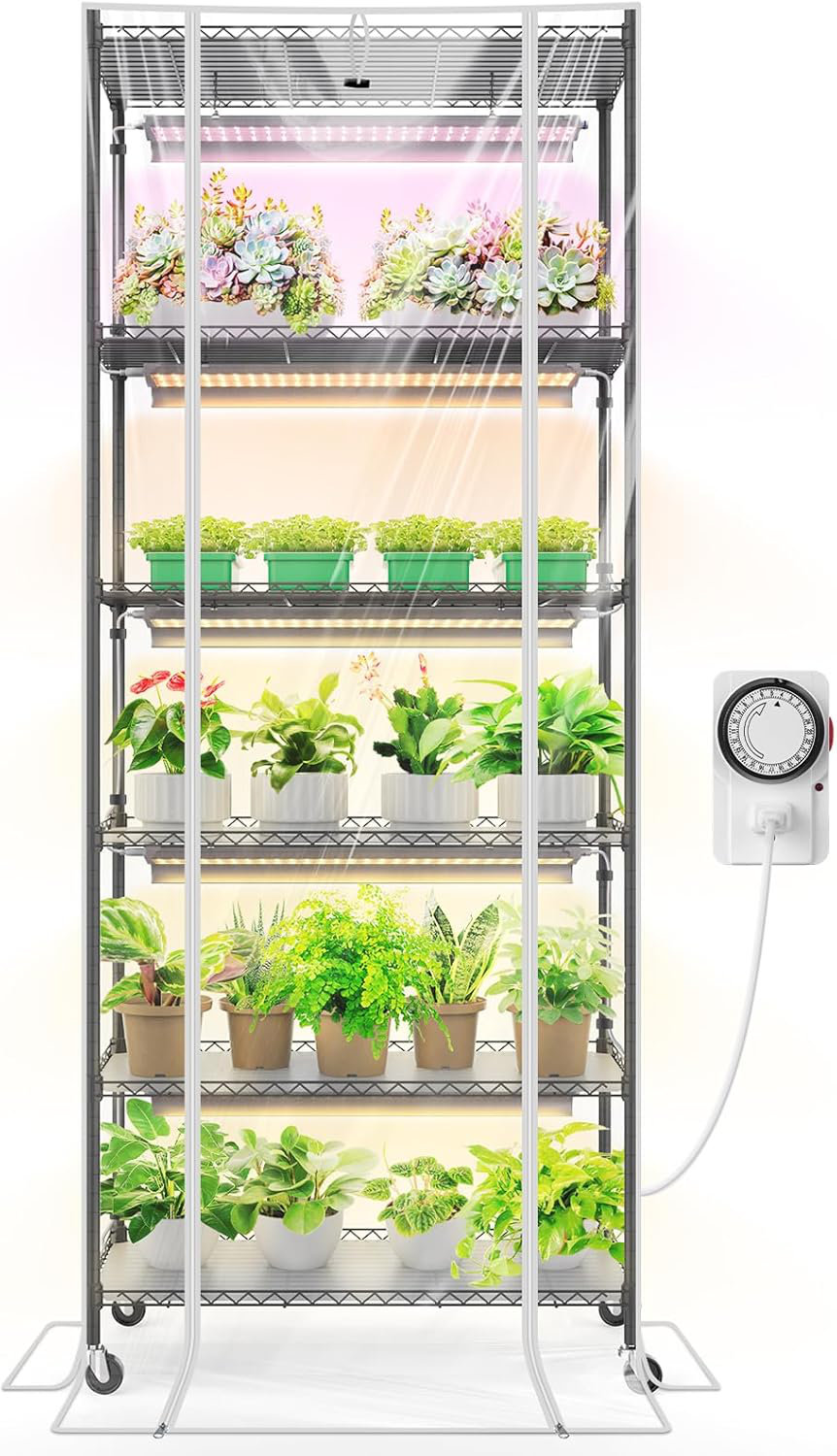 ATC CABINETS Serre avec lumière de croissance pour plantes d'intérieur ...