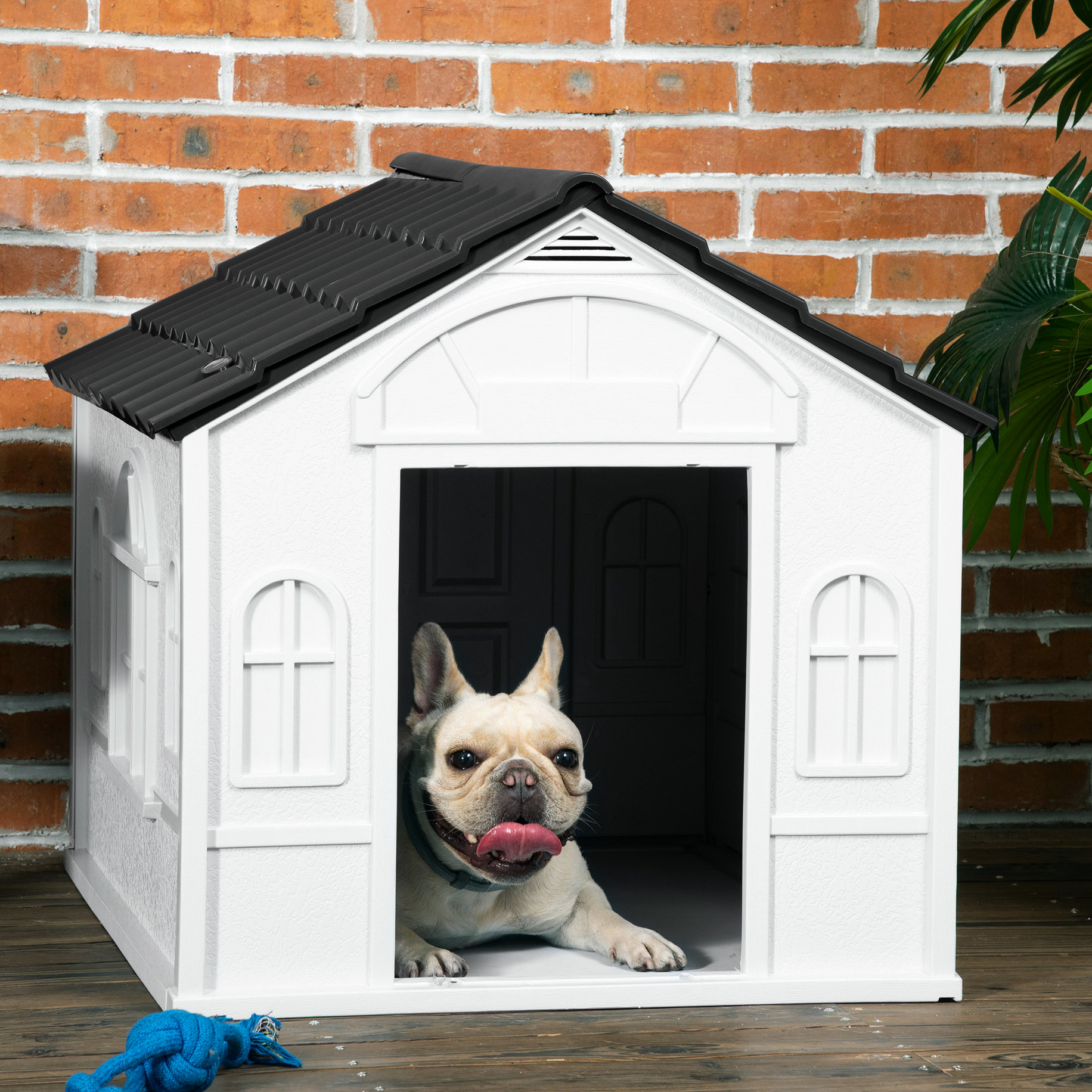 Tucker Murphy Pet™ Gray Dog House - All-weather Protection, Easy ...