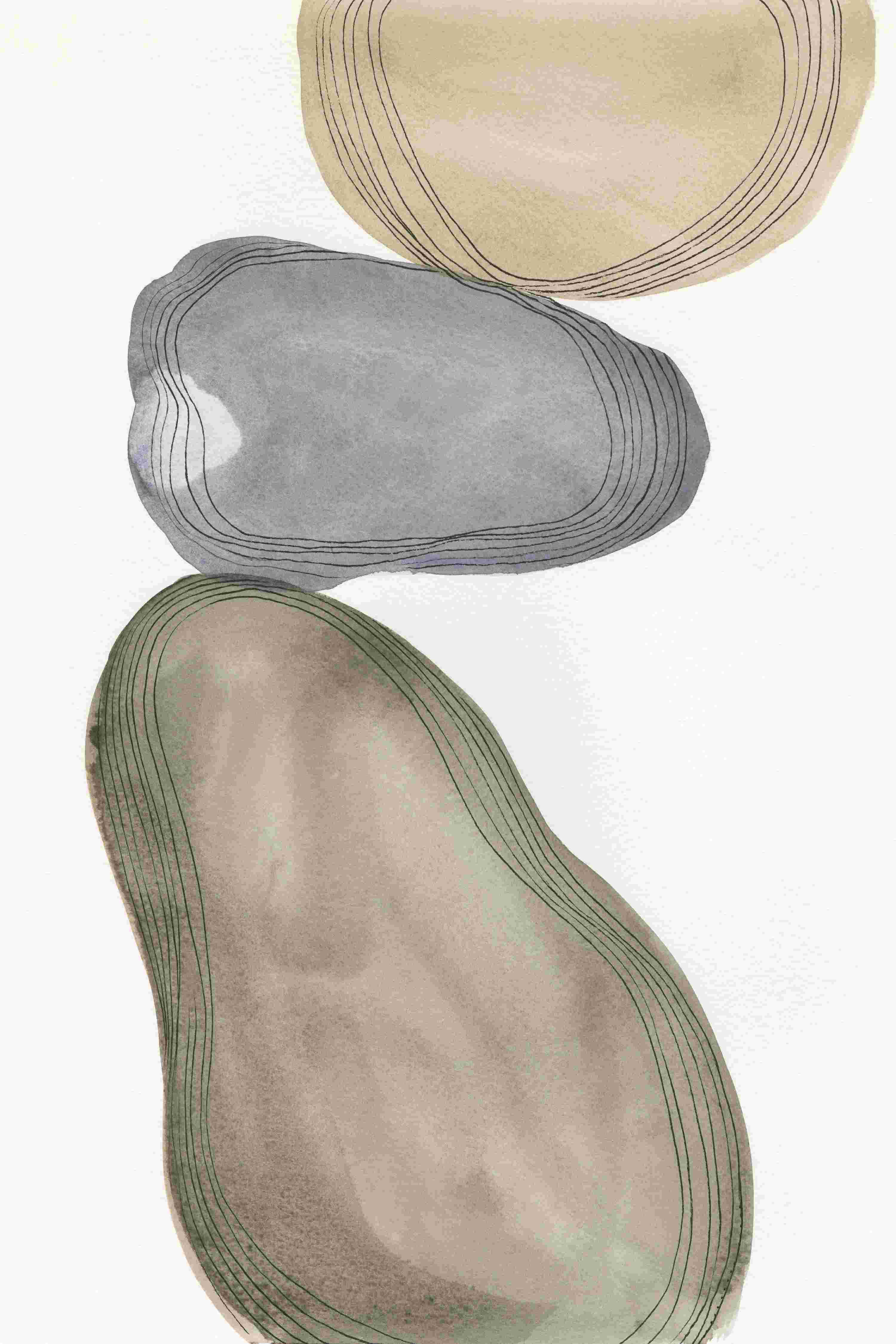 Ebern Designs River Rocks Contour II by - Wrapped Canvas Print ...