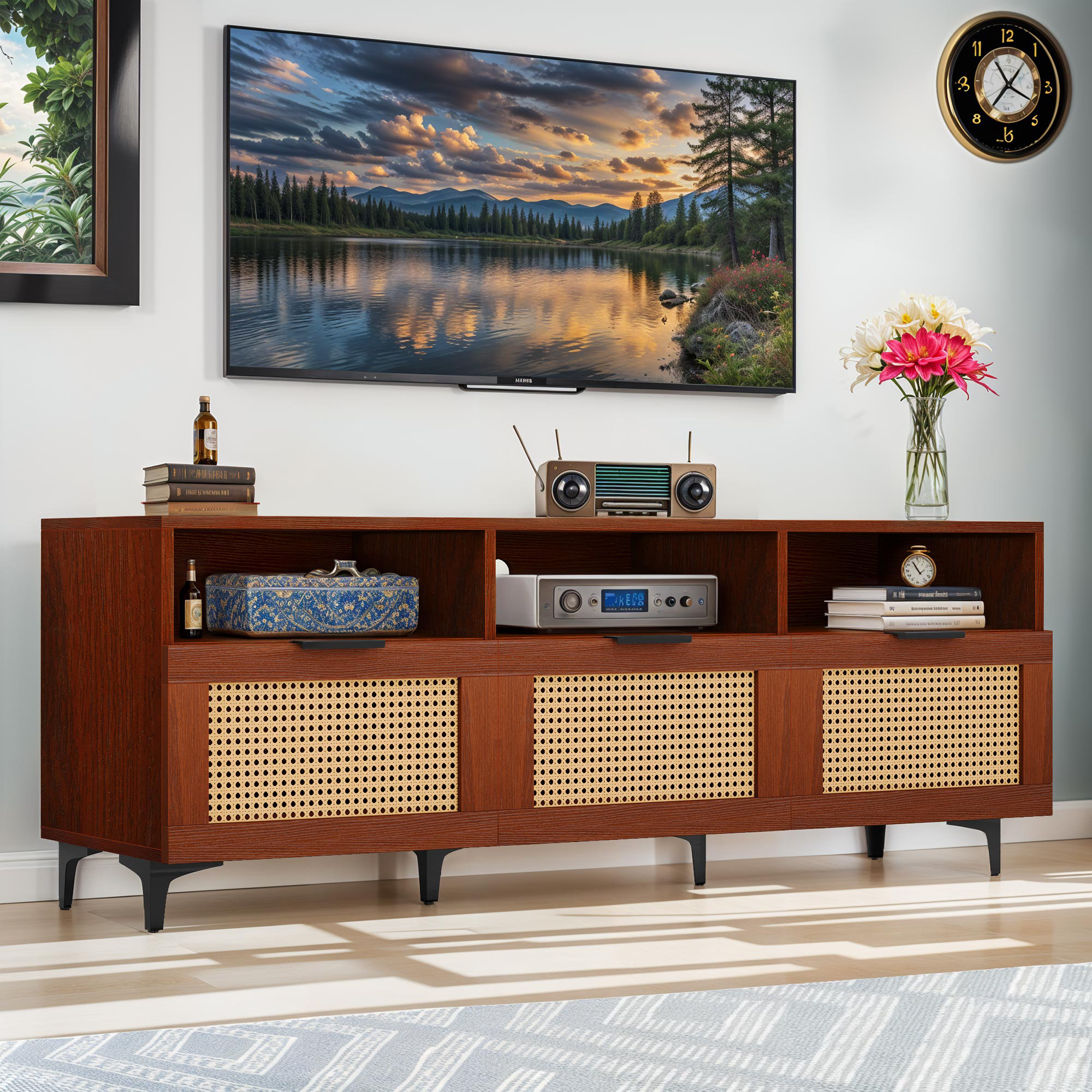 Bay Isle Home™ Ahlers Retro Vintage 57.80'' Media Console, TV Console ...