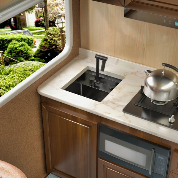 Polyfurniture 9 L Kitchen Sink Rv Sink With A Foldable Tap Inside | Wayfair