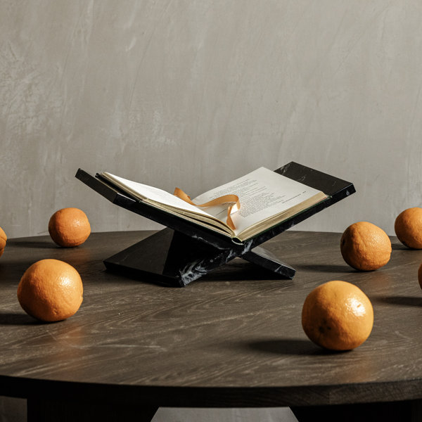 Ivy Bronx Genuine Marble TableTop Book Stand | Wayfair