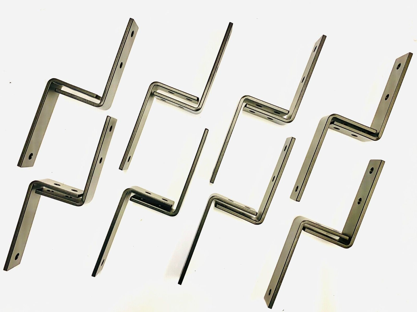 ELAND 8 Packs Bypass Door Bracket Wall-Mount Black Steel for Dual ...