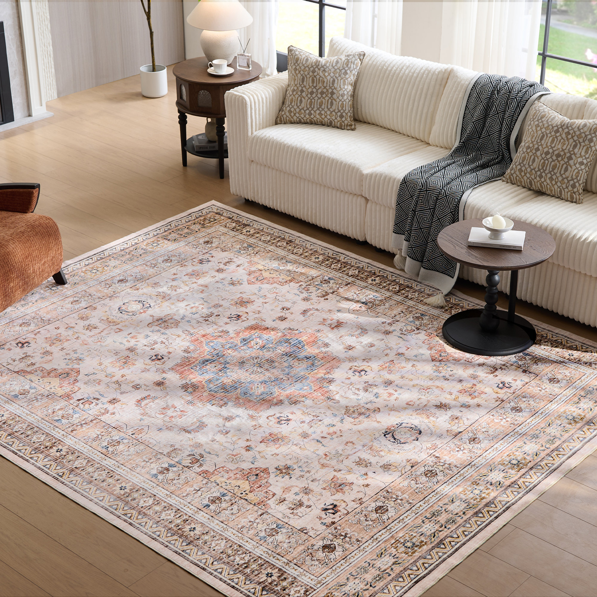 Bungalow Rose Azrien Oriental Vintage Seal Indoor Rug | Wayfair