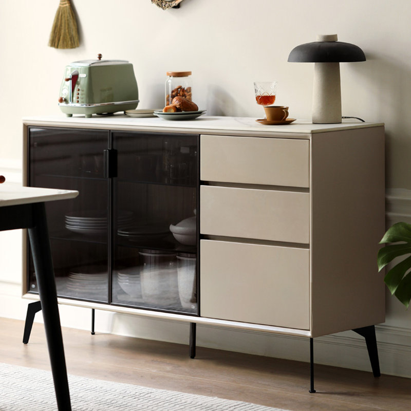 Dream cabinet Light Luxury Solid Wood Rock Slab Storage Cabinet | Wayfair