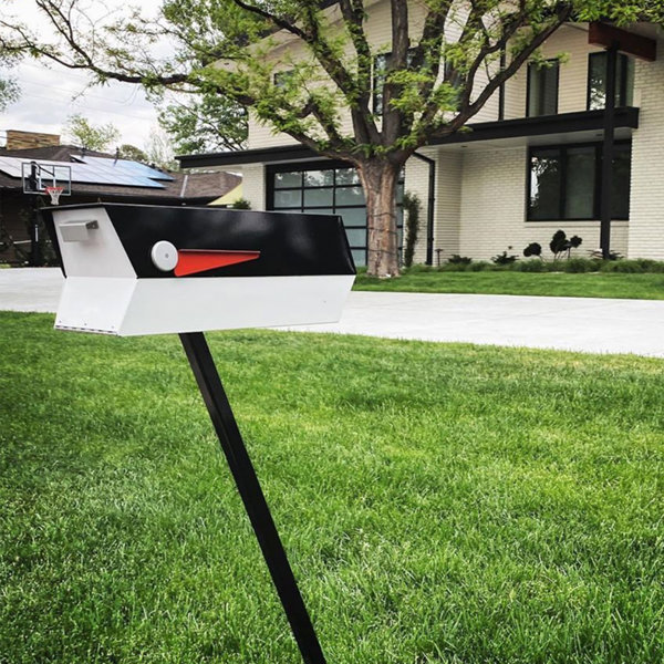 ModboxUSA Steel Post Mounted Mailbox with Magnetic Closure & Reviews ...