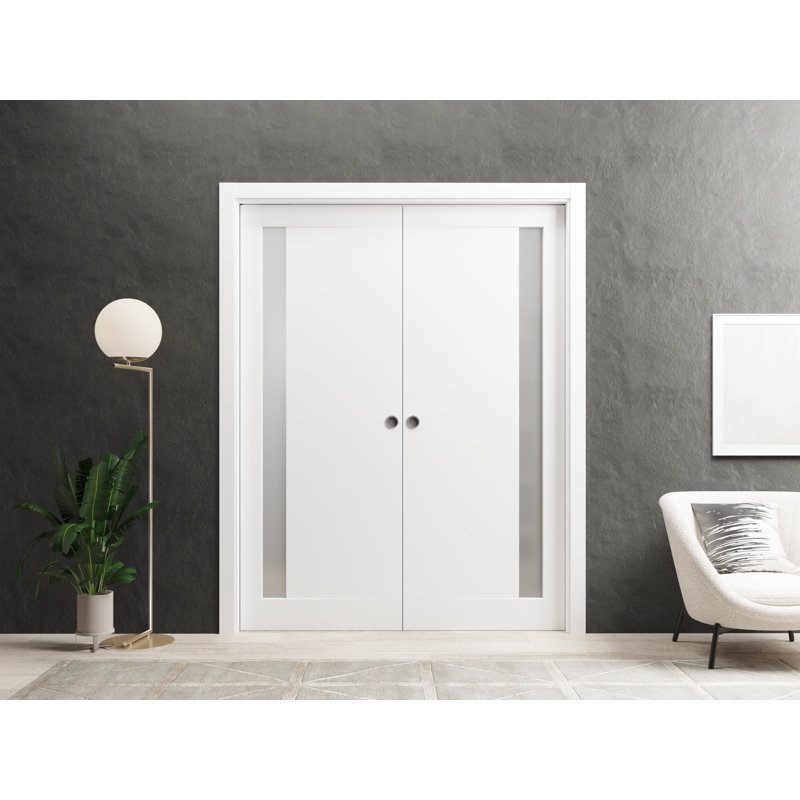 SARTODOORS Sliding French Double Pocket Doors | Planum Painted White ...