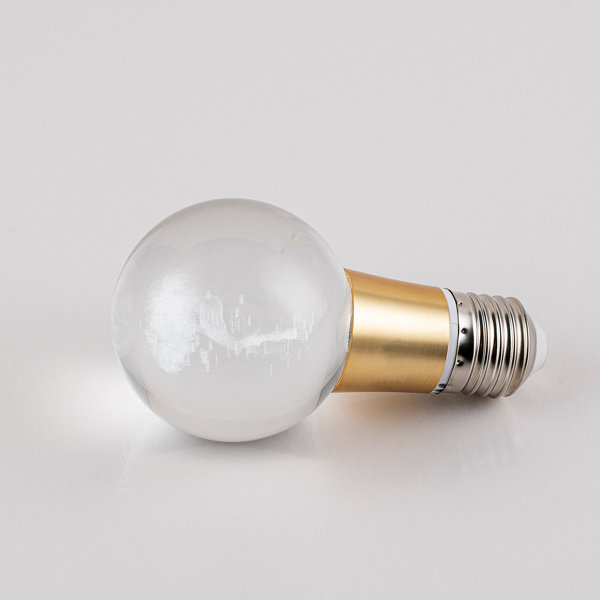 E Spherical LED Solid Crystal-Style Glass Bulb, 3000K Warm White, E26 ...