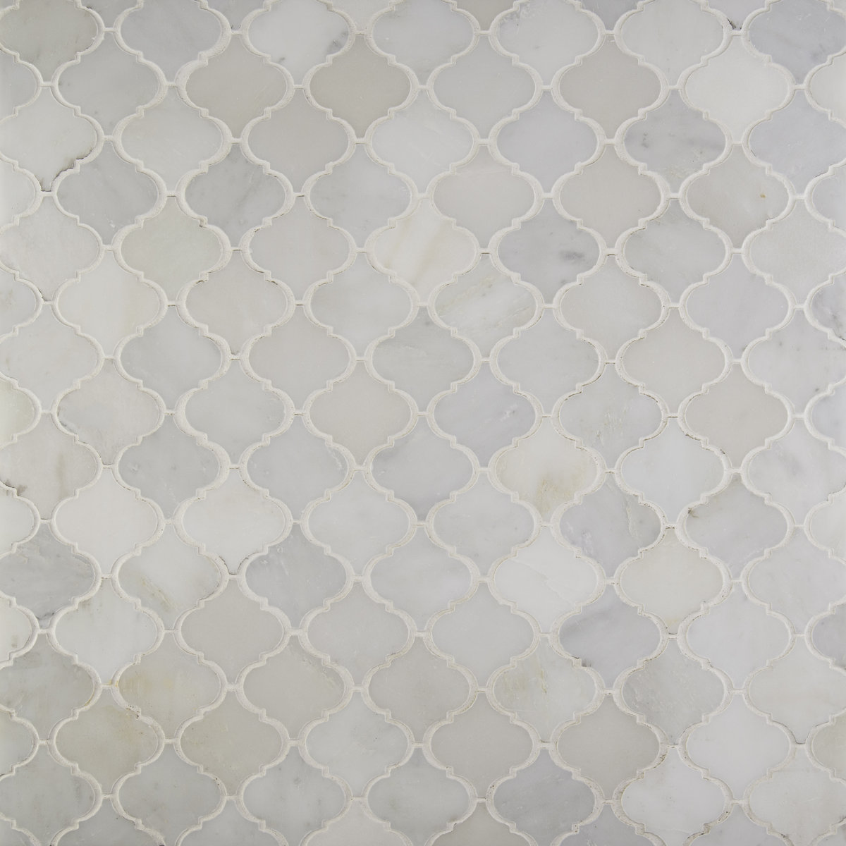 Ackland Iona Mist Lantern 12 in. x 12 in. Polished Marble Mosaic Floor ...