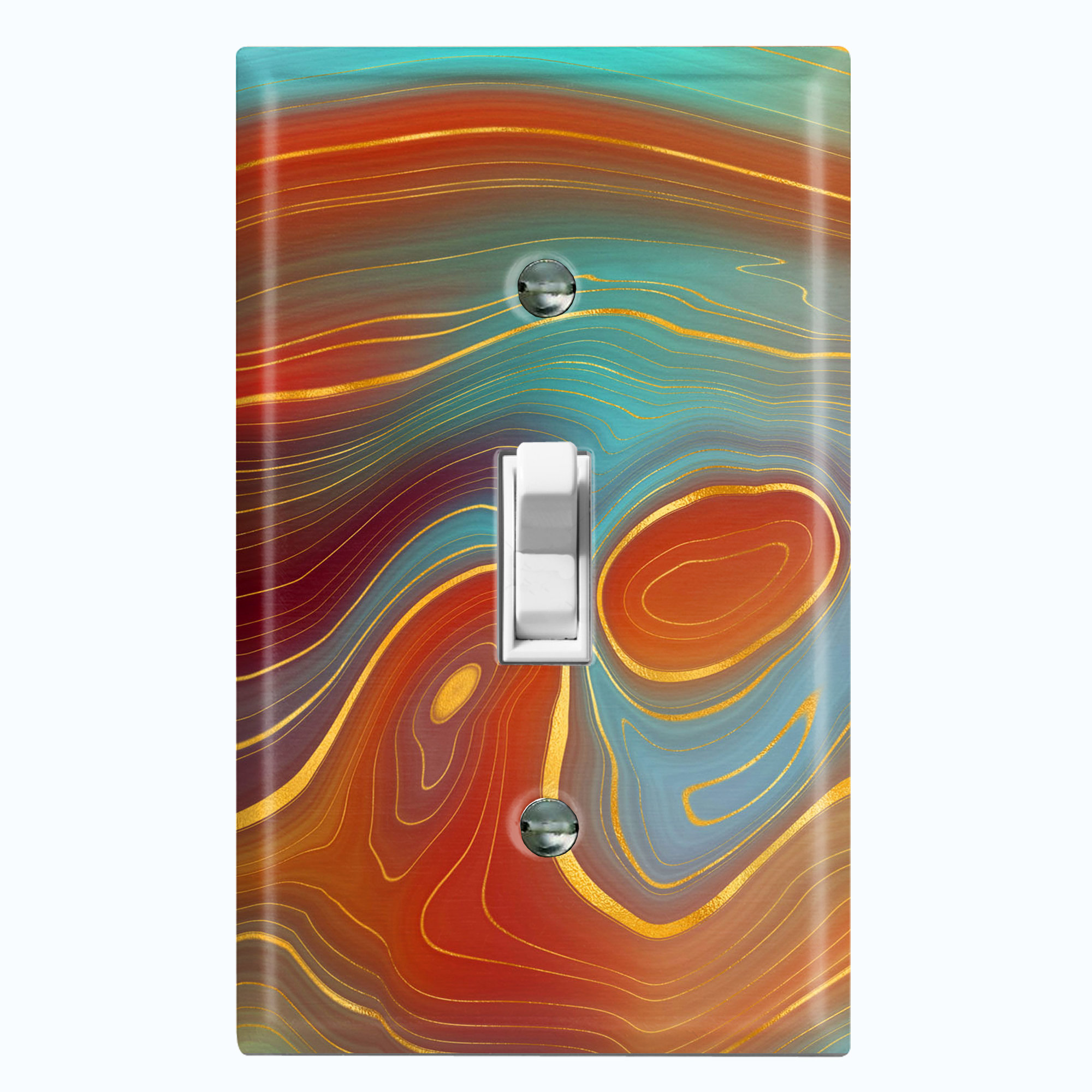 WorldAcc Marble Earth Strata Red Blue Candy Swirl 1-Gang Toggle Light ...