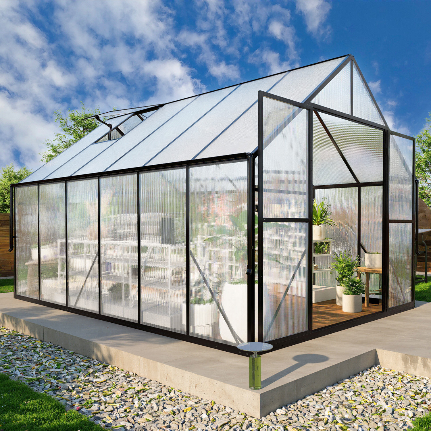GARDMAX 8x12 Ft Greenhouse For Outdoors, Polycarbonate Green House With ...