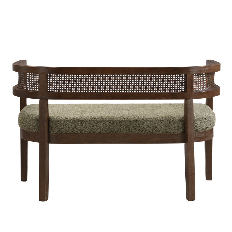 Latitude Run® Elio Mid-Century Modern PE Rattan Back Upholstered ...
