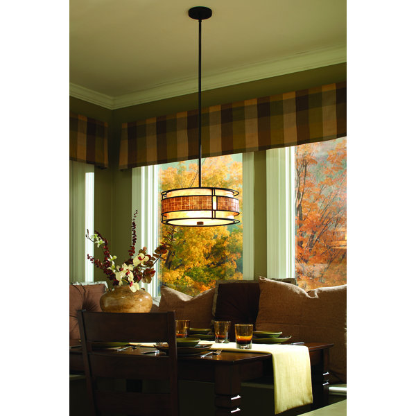 World Menagerie Bashir 3 - Light Shaded Drum Pendant & Reviews | Wayfair