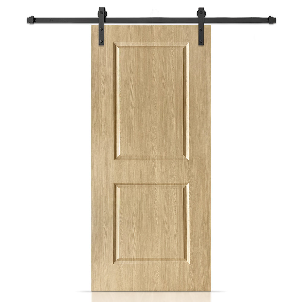 Calhome 2 Panel Hollow Core Oak Finished PVC Composite Interior Sliding ...