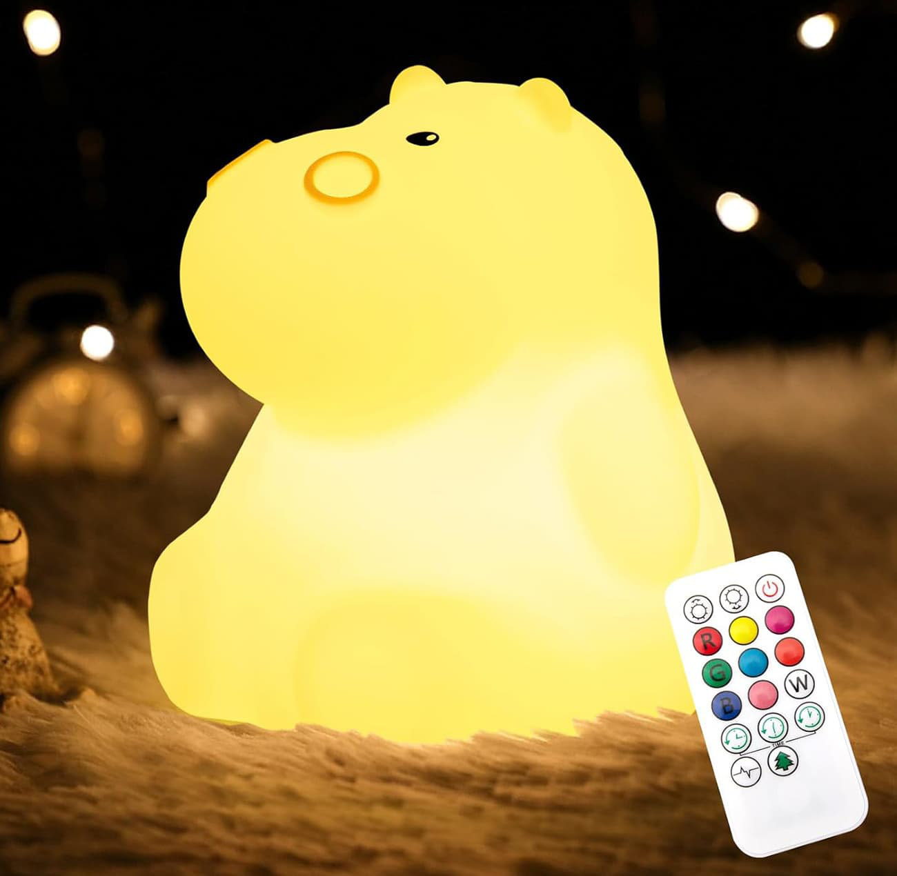 VEROSAL USB Rechargeable Hippo Nursery Night Lights with Remote for ...